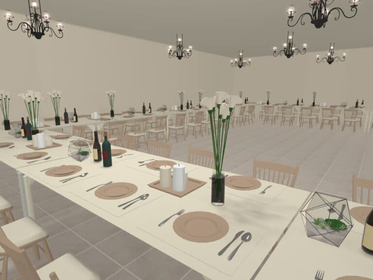 Marie Wedding - Modélisation 3D tables de mariage Marie Wedding - Modélisation 3D tables de mariage